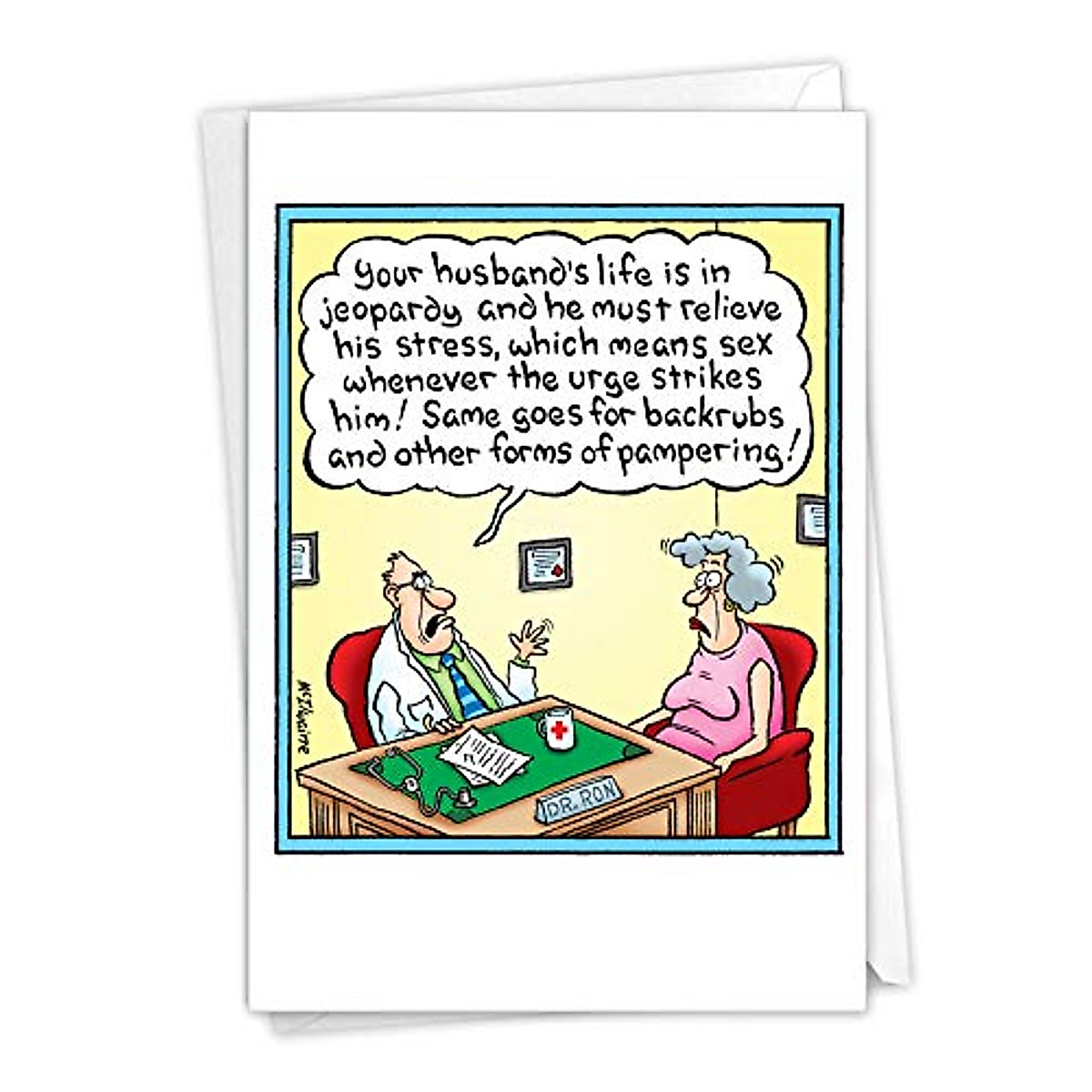 NobleWorks Hilarious Birthday Greeting Card with 5 x 7 Inch Envelope (1 Card) BdayGoing to Die Randy McIlwaine Birthday Cartoon 8547Z