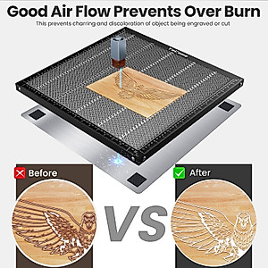 ToCome Honeycomb Laser Bed 500 x 500 x 22 mm Steel Honeycomb Cutting Bed for D1, D1 Pro Falcon Falcon 2 and Most Laser Engraver Laser Cutter, 19.68" x 19.68"