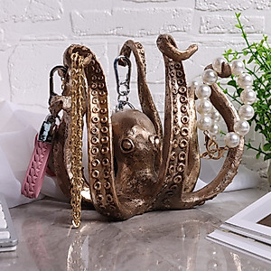 DOVDOV Octopus Cup Holder, Resin Octopus Coffee Cup Holder, Octopus Statue, Antique Bronze Home Decor, Home bar Accessories, Funny Cup Holder, Jewelry Holder, Jewelry Holder