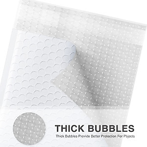 Metronic Bubble Mailers 6x10 50Pack, Self-Seal Bubble Envelopes, Waterproof Bubble Mailer, Padded Envelopes, Mailers Padded for Shipping, Packaging for Business, White, Bubble Mailers Usable Size 6x9