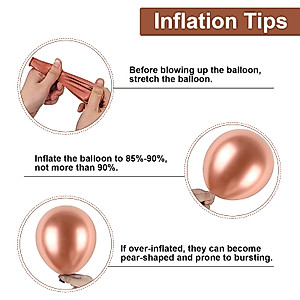 Biapian Metallic Rose Gold Balloons, 104PCS Rose Gold Balloon Garland Arch Kit With 18/12/10/5 Inch Chrome Rose Gold Latex Balloons for Women Girls Birthday Wedding Bridal Shower Party Decorations