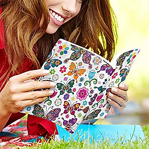 TOADDITDO Butterfly Book Cover Protector for Students Teachers School Supplies Stationary Notebook Protective Book Pouch 9x11 Inch Textbook Cover