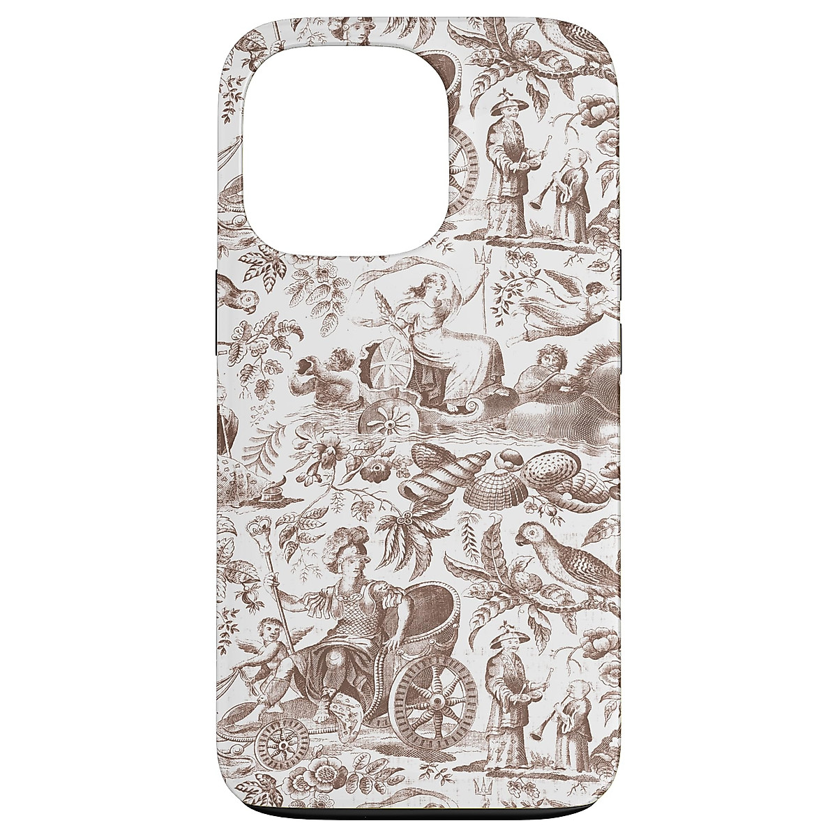 iPhone 13 Pro French Brown Toile Chinoiserie with Birds, Angels Case