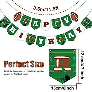Football Party Decorations, Football Birthday Banner Football Theme String Flags Happy Birthday Bunting Sign for Sport Theme Decoration Football Party Decor