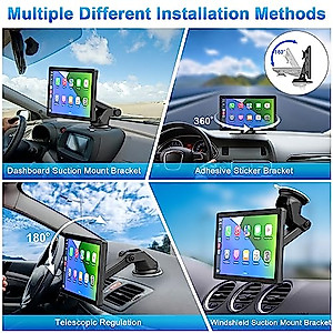 Skisea Wireless Apple Carplay Car Stereo,Portable 9'' Touch Screen Apple Carplay and Android Auto,2.5K Dash Cam,1080p Backup Camera DVR,Drive Mate Carplay Navigation with Mirror Link/Siri/FM/Bluetooth