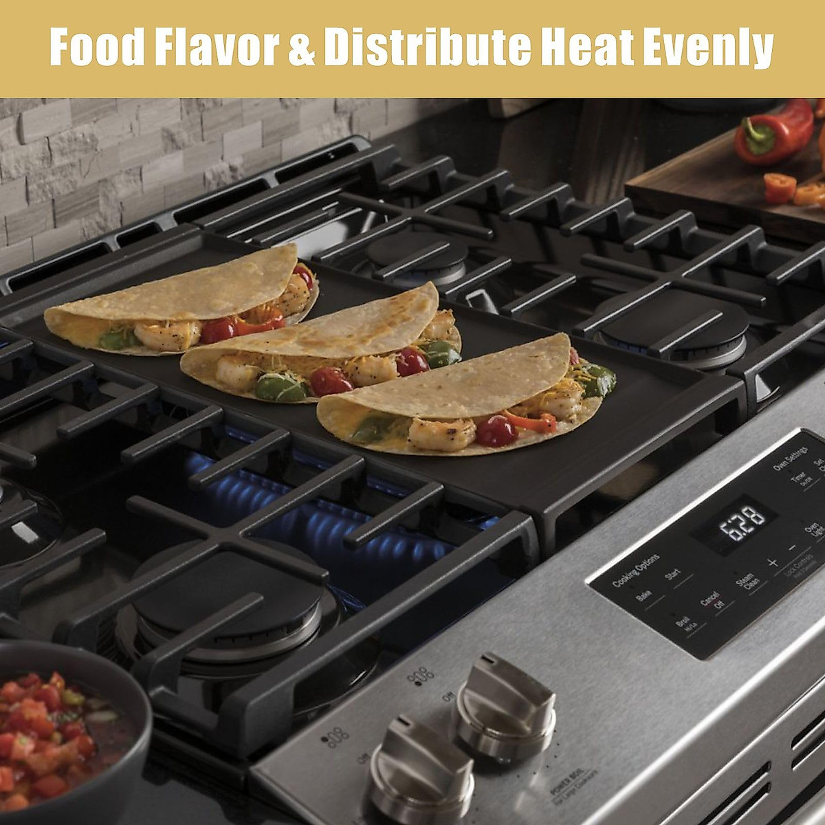 zcafmfzf Upgraded WB31X24738 Griddle for GE Stove Griddle Replacement, More Durable GE Griddle for Gas Cooktop, Safe Uncoated GE Griddle for Stove Top, Non-Stick GE Stove Top Griddle for Gas Stove