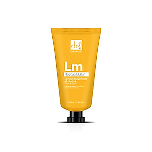 Dr Botanicals Lemon Rescue Body Butter w/Shea - Spa Quality Moisturizer - Dry Skin - Feet - Elbows - Knees - Coconut Lemongrass & Almond Oil - Penetrates Fast - Soft Supple & Radiant - 1.69oz