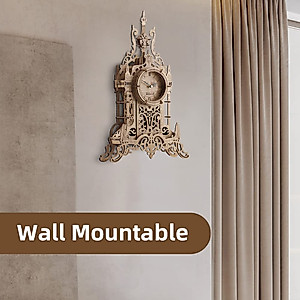 nicknack 3D Wooden Puzzle for Adults, Model Building Puzzle - Tower Clock, Light