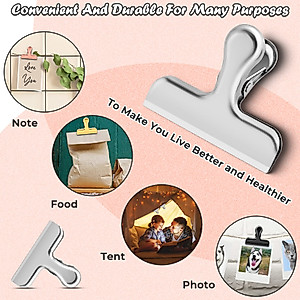 6 Pack Silver Bag Clips for Food Packages, Chip Clips Bag Clips Food Clips, Stainless Steel Heavy Duty Bag Clips for Food, Office Kitchen Home Usage Storage