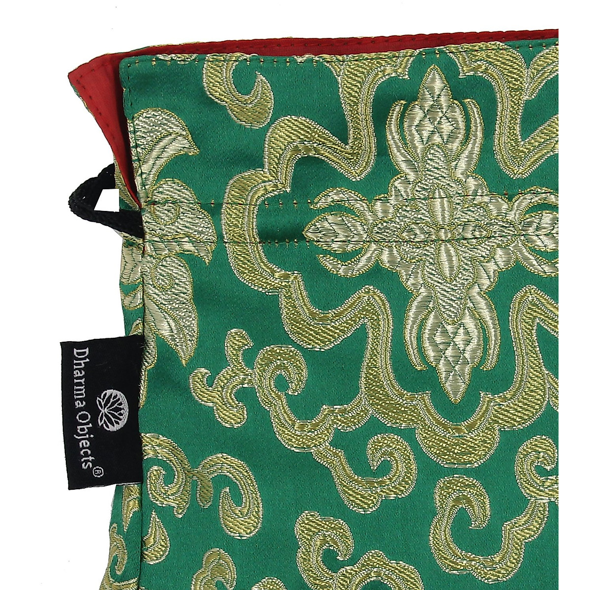 Tibetan Handmade Brocade Cloth Singing Bowl Storage Carrying Case Bag (Green)