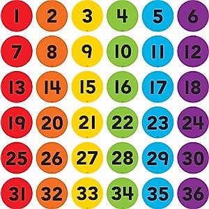 Spot On Floor Markers: Numbers 1-36 - 4" (TCR77512)