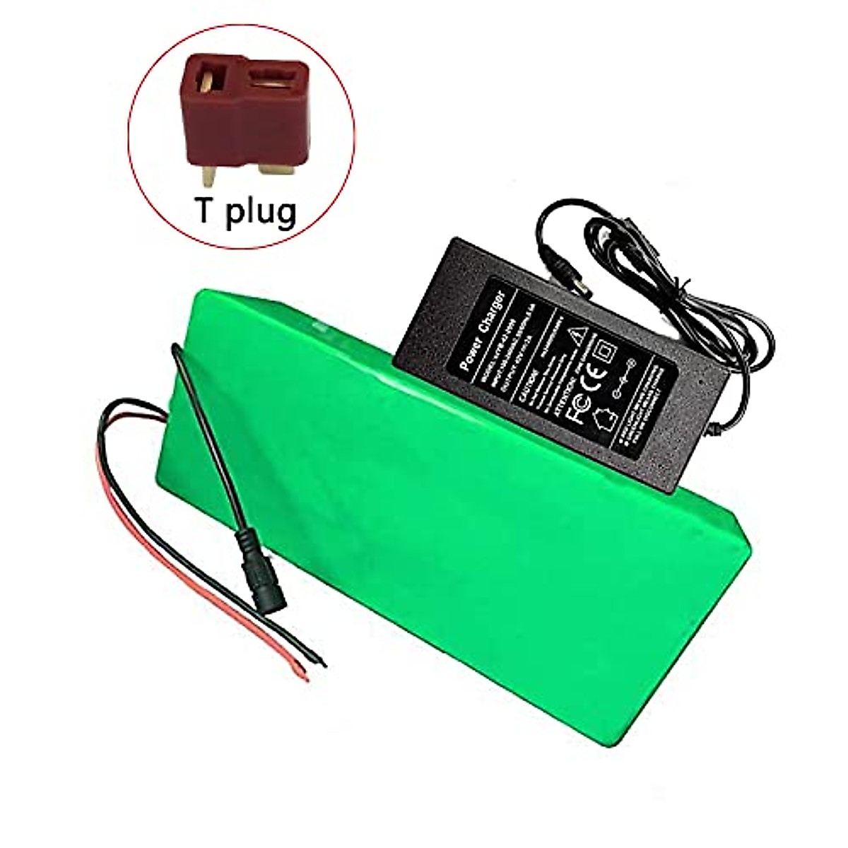 FREEDOH 48V 6Ah E-Bike Li-ion Battery 13S 2P 6000mAh Battery Pack for 200W 350W 500W 750W 850W 1000W Bike Motor for MTB Electric Tricycles Electric Scooters with BMS + Charger,T Plug