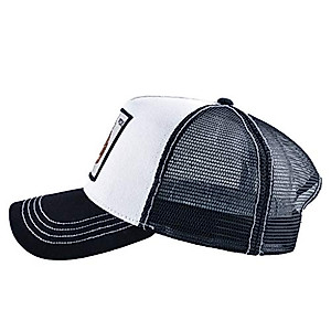 Unisex Animal Mesh Trucker Hat Strapback Square Patch Baseball Caps (One Size, Black White Crocodile)