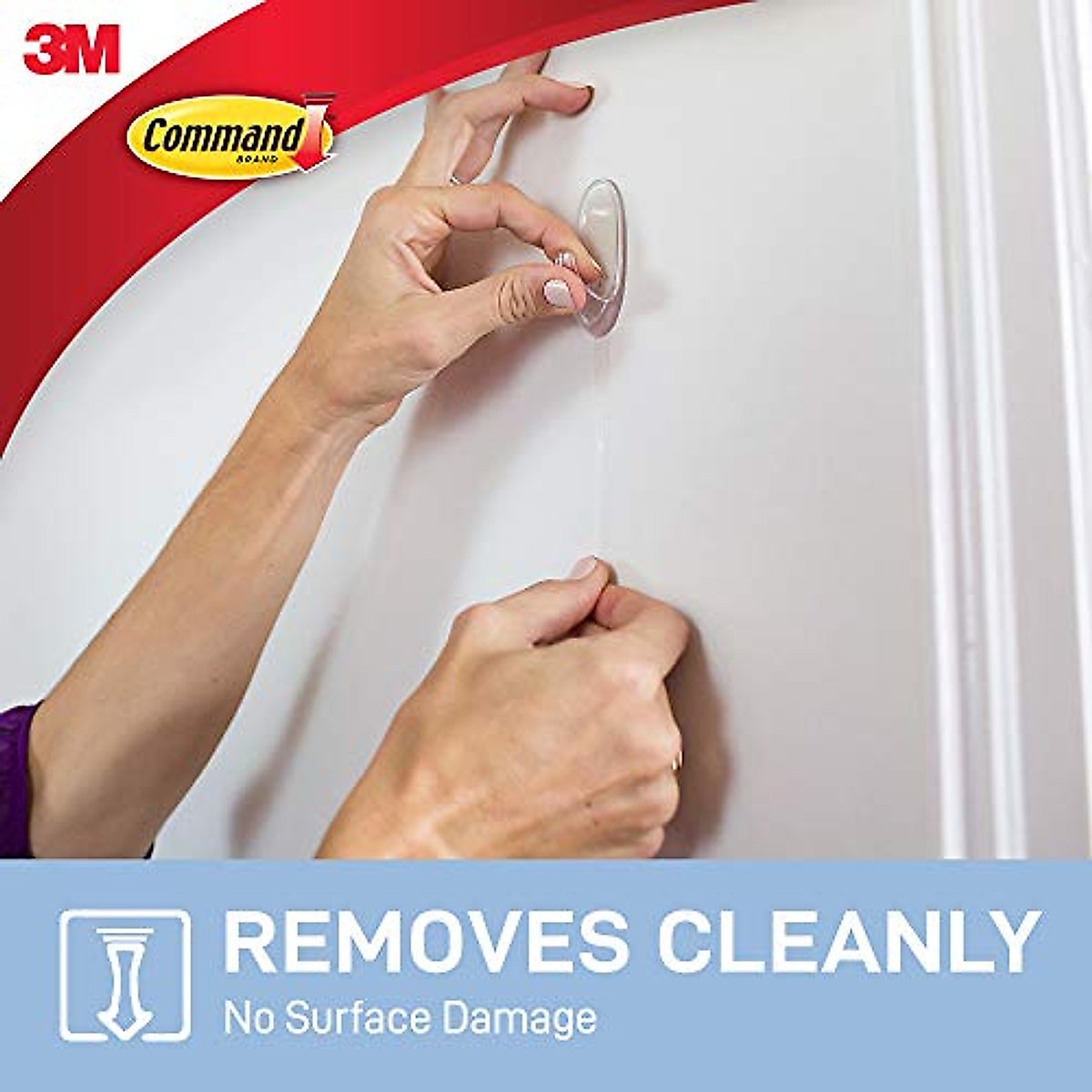 Command Plastic Hooks, Medium, Clear, 2-Hooks (17091CLR-ES)