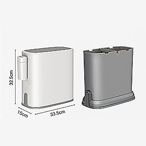 UNNIQ Trash can, Plastic Trash Can with Lid, Rectangular Garbage Container Bin for Bathroom,Bedroom,Kitchen and Office
