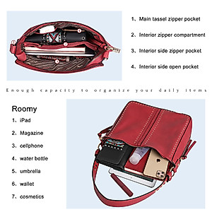 Montana West Tote Bag for Women Hobo Purses Leather Handbags Satchel Bags Red MWC-1001S-3RD