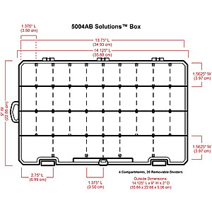 ArtBin 5004AB Large Solutions Box with Dividers, Art & Craft Organizer, [1] Plastic Storage Case, Clear