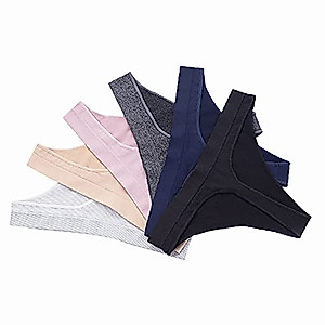 6 pack No Show thong pack for women thongs for women seamless thongs for women pack thong underwear women Multicolor