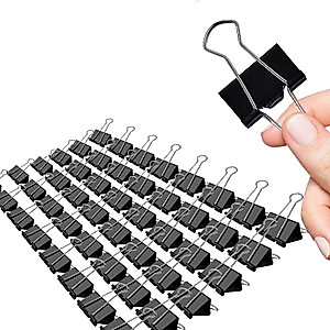 Medium Binder Clips 1.25 Inch Black 36 PCS, Binder Clips 32mm for Teacher School Office and Business