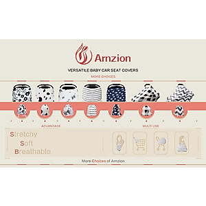 Arnzion Baby Car Seat Covers Cute Spotty Dog Super Soft Stretchy and Breathable Neutral Nursing Covers for Newborn with Storage Bag
