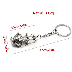 Censer Incense Burner Key Ring Accessory, Silver Tone Christian Faith Keychain Religious Gift Zinc Alloy Censer Key Ring for Bag Keychain Keyring Decoration, 4.52 Inches