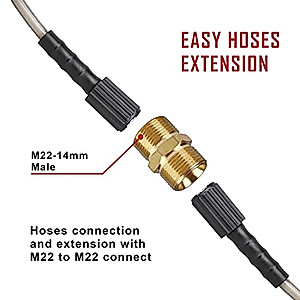WOJET Pressure Washer Adapter Set, Quick Disconnect Kit, M22 Swivel to 3/8'' Quick Connect, 3/4" to Quick Release, M22 to M22 Convert
