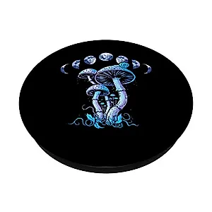 Mushroom Mystical Mycology Shrooms Moon Phases Cottagecore PopSockets PopGrip: Swappable Grip for Phones & Tablets