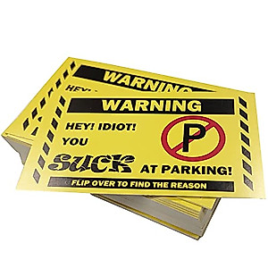 You Parked Like an Idiot Cards - 100 Pack Business Cards Writable Bad Parking Cards 3.54" x 2.12" Multi Violation Reasons (Yellow)