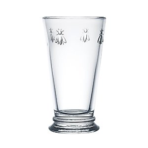 La Rochere, Set of 6, Tall Drinking Glasses (6.3" Tall - High Ball), 15.6 Oz Each, Napoleonic Bee Pattern
