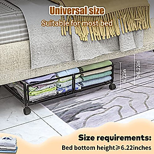 ABCASTER Under Bed Storage with Wheels,Rolling Under Bed Storage Containers,Under Bed Shoe Storage,Under Bed Storage for Clothes, Blankets,Shoes