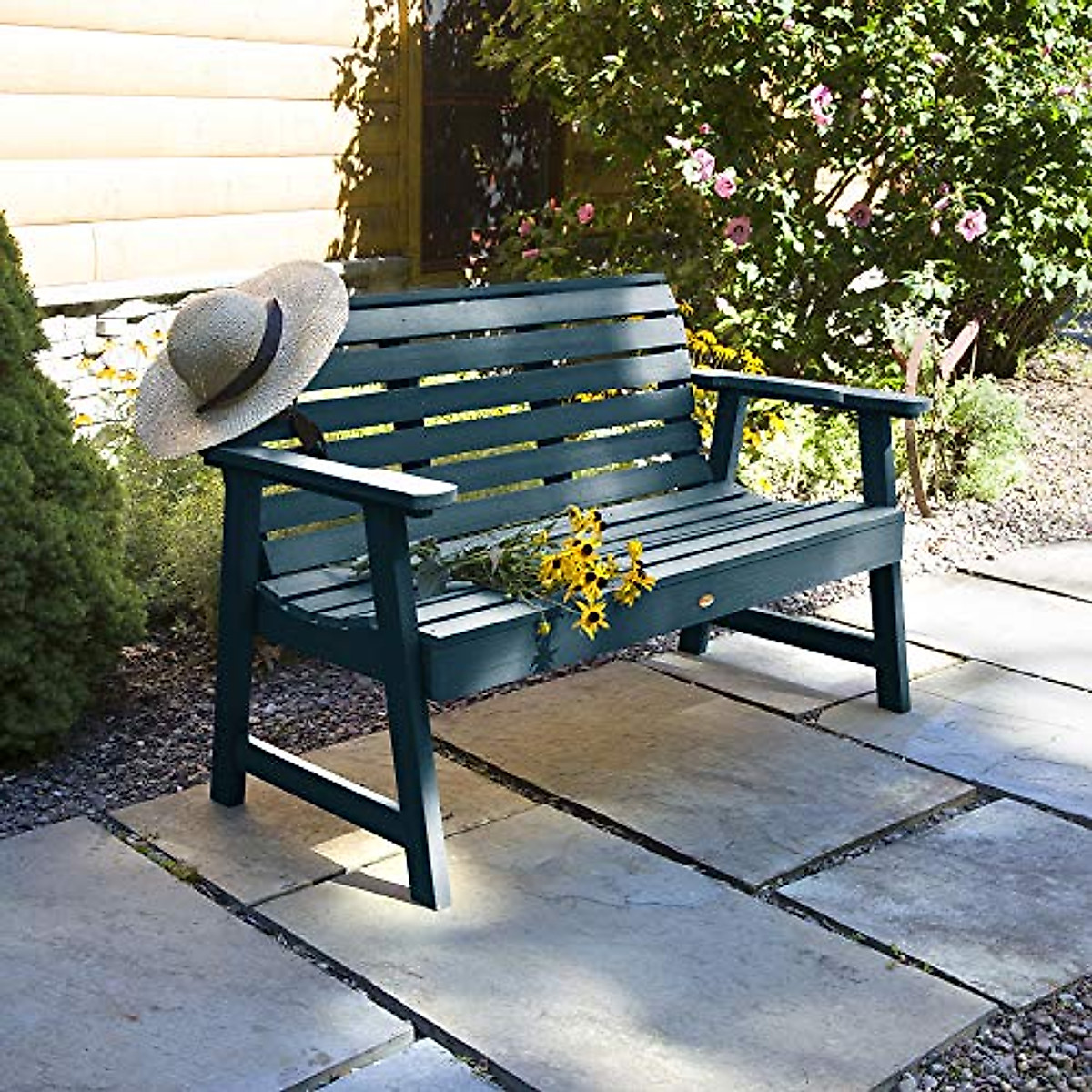 highwood Weatherly Garden Bench, 4 Feet, Nantucket Blue