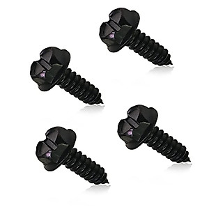 gunhunt 4 PCS License Plate Screw Kit, 304 Stainless Steel Bolts Fasteners, Hexagon Head Screw, Universal for Front Rear License Plates & License Plate Frame Covers of Cars, Trucks SUVs (Black)