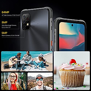 UMIDIGI Rugged Unlocked Smartphone, 6150mAh Battery, Bison GT2 8GB+128GB Android 12, 6.5"+FHD, G95 Octa-core, 64MP Triple Camera, NFC, 18W Fast Charge, IP68 & IP69K Waterproof Unlocked Cell Phone