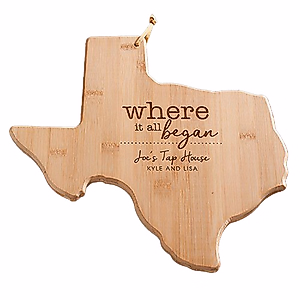 Engraved Where It All Began Texas Cutting Board, Bamboo, Personalized