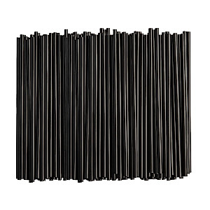 Comfy Package, [250 Count] Black Disposable Plastic Drinking Straws - 7.75" High