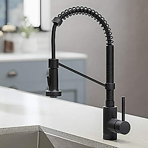 Kraus KPF-1610MB Bolden 18-Inch Commercial Kitchen Faucet with Dual Function Pull-Down Sprayhead in all-Brite Finish, 18 inch, Matte Black