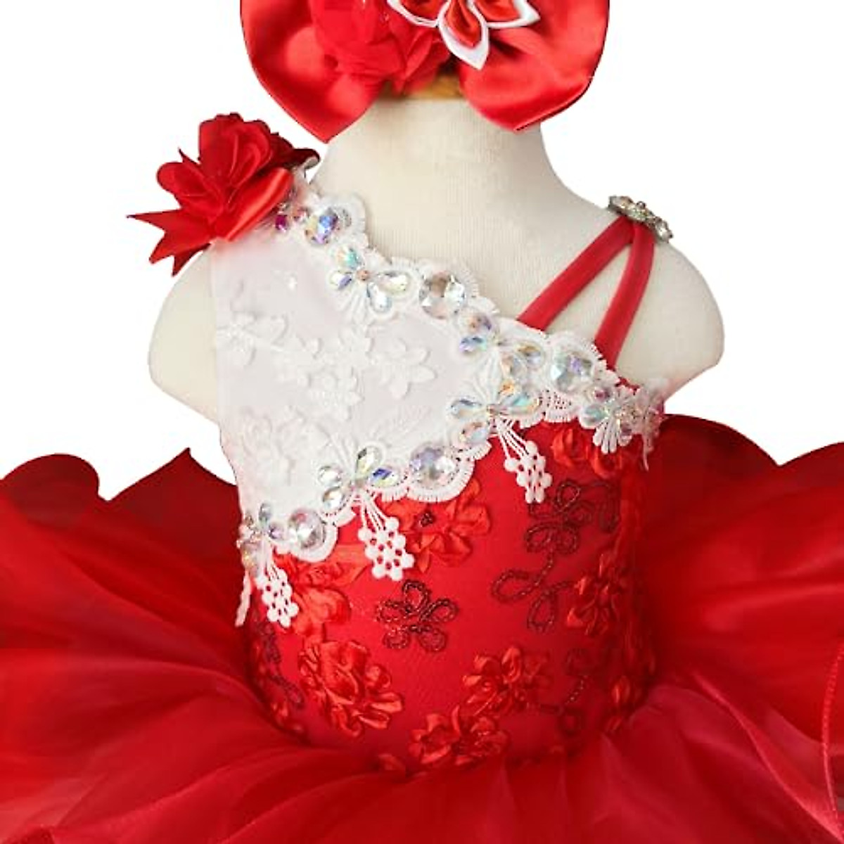 Jenniferwu G124 Infant Toddler Baby Newborn Little Girl's Pageant Party Birthday Dress RED Size 3T
