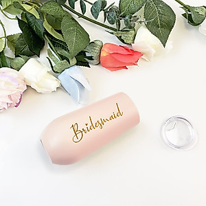 CARAKNOTS Bridesmaid Gifts Bridesmaid Proposal Gifts Wedding Champagne Flutes for Engagement Bachelorette Party Favor Pink Stainless Steel Tumbler Cups 6 oz