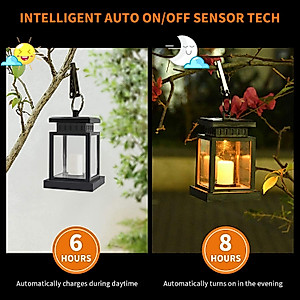 Solar Retro Hanging Lantern Outdoor Waterproof Decorative Chandelier with Fairy Lights for Garden, Terrace, Lawn, Umbrella, Terrace, Tree, Road (Warm White, 4 Pack)