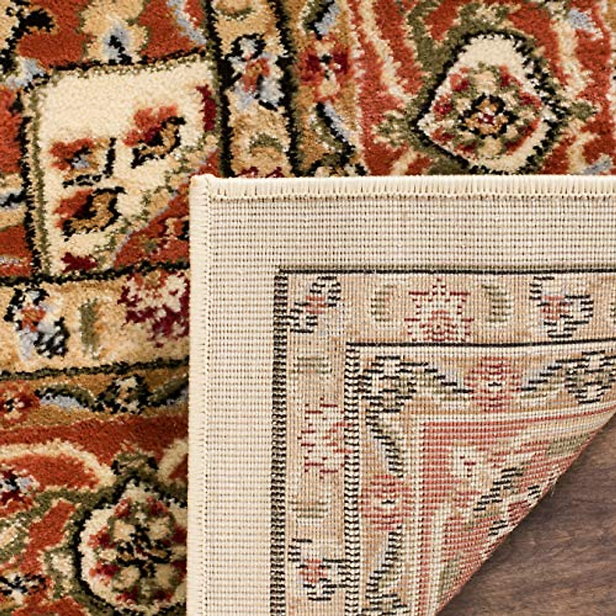 SAFAVIEH Lyndhurst Collection Area Rug - 6' x 9', Ivory & Rust, Traditional Oriental Design, Non-Shedding & Easy Care, Ideal for High Traffic Areas in Living Room, Bedroom (LNH330R)