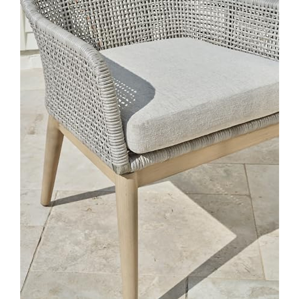 Signature Design by Ashley Seton Creek Outdoor Dining Arm Chair, Set of 2, 25" W x 24" D x 36" H, Light Brown & Light Gray