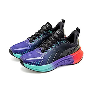 ONEMIX Breathable Men's Max Cushioned Walking Shoes with Arch Support for Plantar Fasciitis Flat Foot Pain Relief Air Lightweight Jogging Running Sneakers Shoes Non Slip Thick Sole,Purple,Size 11