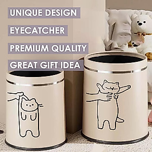 Juju Cat Cute Trash Can Bedroom - Trash Bin Bedroom Trash Can for Bedroom - Medium Trash Can for Dorm Trash Can - Room Trash Can Desk Trash Can - Office Trash Cans for Near Desk (C)