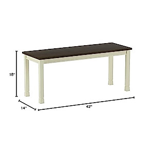 Signature Design by Ashley Whitesburg Cottage Rectangular Dining Bench, Brown & Antique White