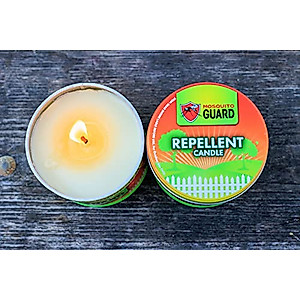 Mosquito Guard 12oz Repellent Candle - Burns 35 Hours, Refreshing Aroma, Plant Based Citronella Candles Outdoor Indoors