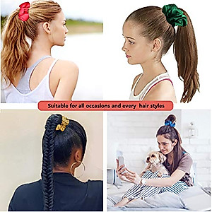 60 Pack Hair Scrunchies, BeeVines Satin Silk Scrunchies for Hair, Silky Curly Hair Accessories for Women, Hair Ties Ropes for Teens, Scrunchies Pack Girl’s Birthday Gift Thanksgiving Christmas Gift