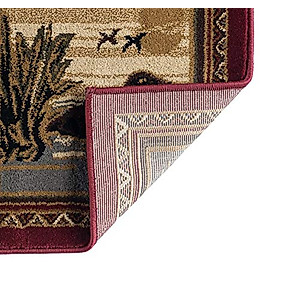 Universal Rugs Black Bear Pattern Brown Runner, 2.7' x 10