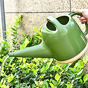 NOBONDO Watering Can 1 Gallon with Sprinkler Head, Plant Watering Can Long Stem Spout for House Indoor Plant Outdoor Flower Decorative Modern Garden Pot (4L, Green)