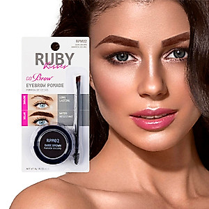 Ruby Kisses Go Brow Pomade for Water-resistant Long-lasting Smudge-proof Eyebrows (Dark Brown)