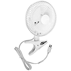 JOEY'Z 6 INCH - 2 Speed - Adjustable Tilt, Whisper Quiet Operation Clip-On-Fan with 5.5 Foot Cord and Steel Safety Grill (1, 6" Fan with 5 FT Cord)